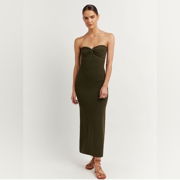 DISSH | Dresses | Dissh Anika Knit Midi Dress In Olive Green | Poshmark